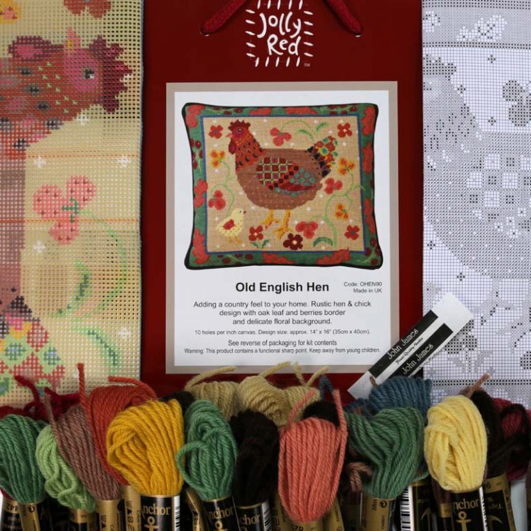 Old English Hen needlepoint tapestry kit by Jolly Red, Somerset.