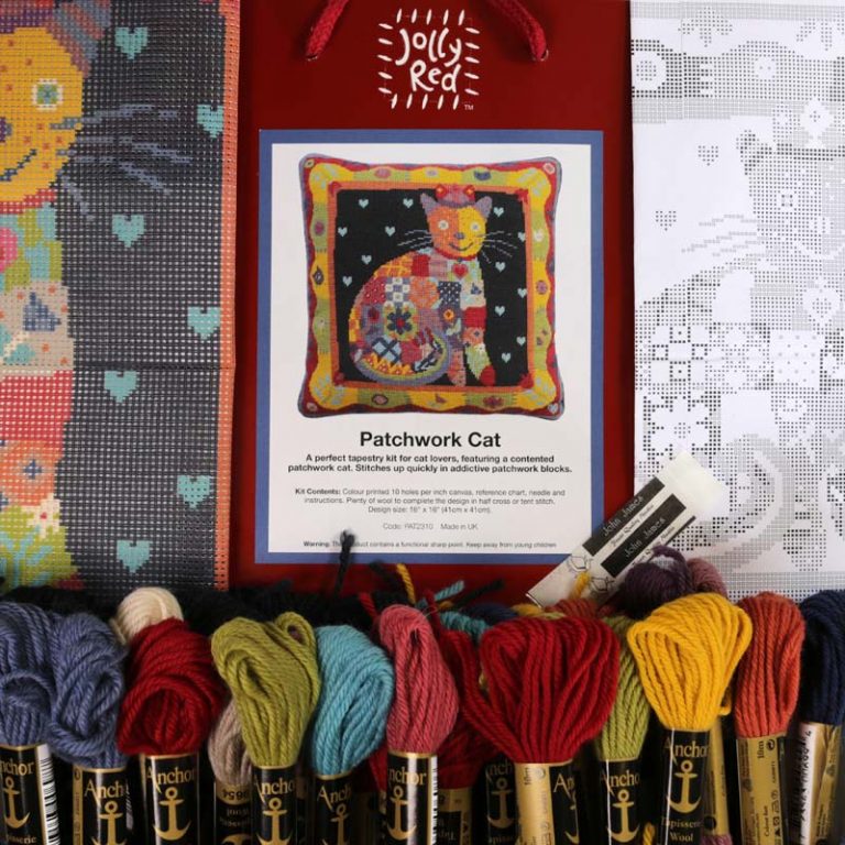 Patchwork Cat | Jolly Red